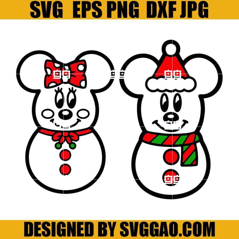 Mickey Snowman Christmas SVG Bundle, Disney Christmas SVG, Snow Cute SVG