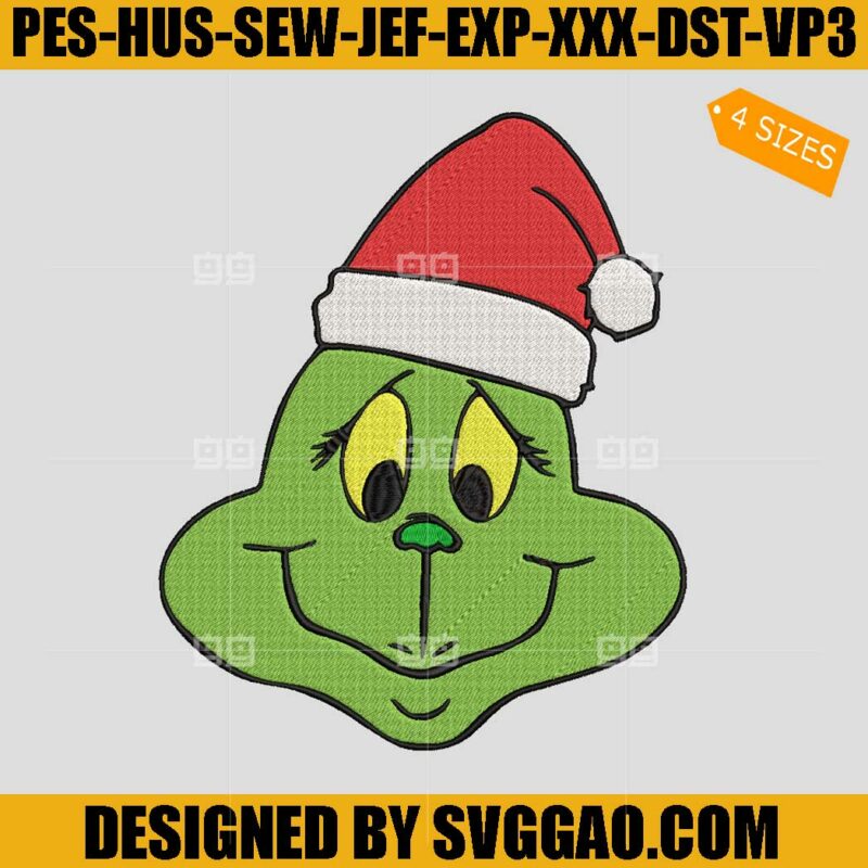 Grinch Cute Embroidery Design, The Grinch Embroidery File – SVGGAO