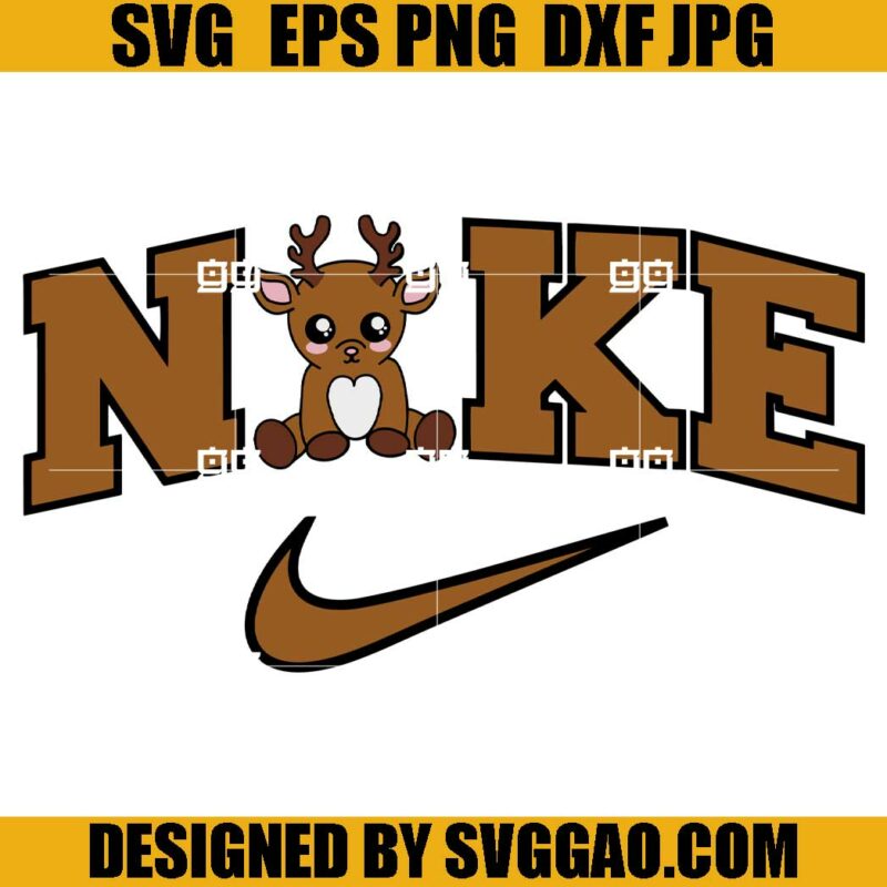 Reindeer Nike SVG, Christmas Reindeer Nike SVG, Reindeer Cute SVG