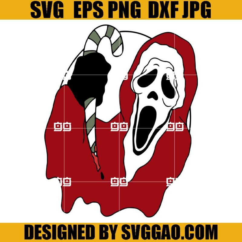 Ghost Face Christmas SVG, Horror Christmas SVG, Ghost With Candy SVG