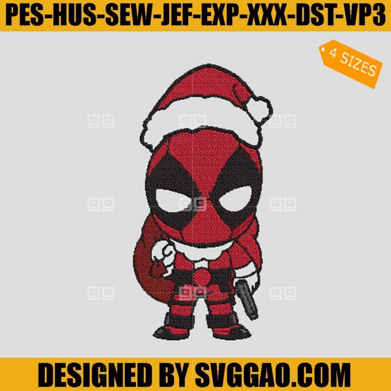 Xmen Christmas Embroidery Design, Deadpool Chrirstmas Embroidery File