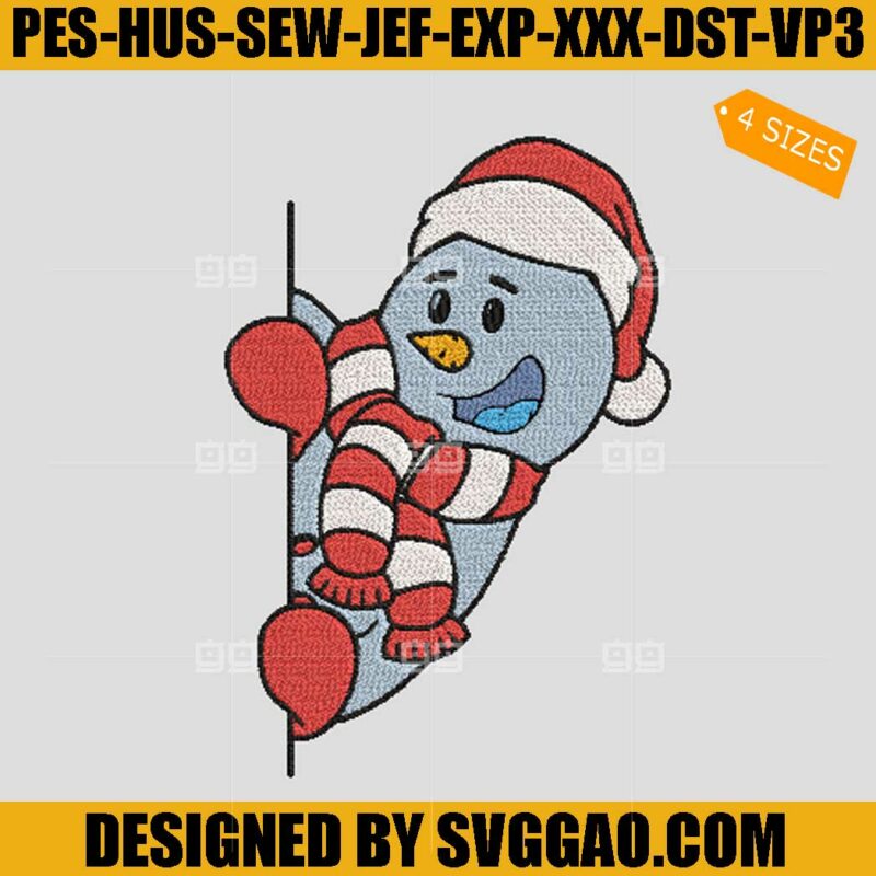 Snowman Face Embroidery Design, Christmas Embroidery File