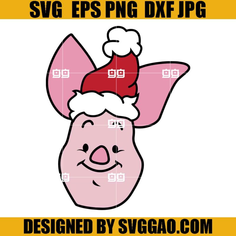 Piglet Santa SVG, Christmas Piglet SVG, Piglet Winnie Pooh SVG