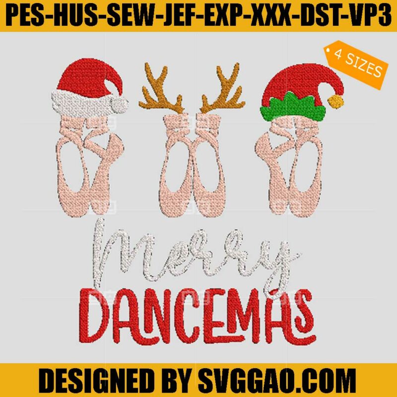 Merry Dancemas Embroidery Design, Dancing Girl Christmas Embroidery ...