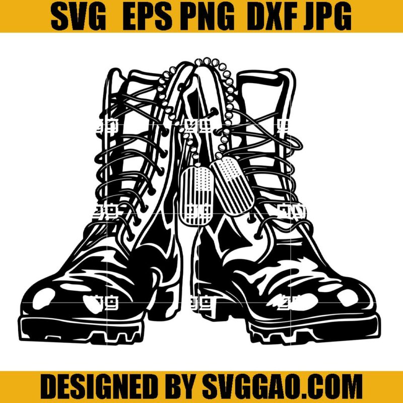 Combat Boot SVG, Military Shoes SVG, American Boot SVG