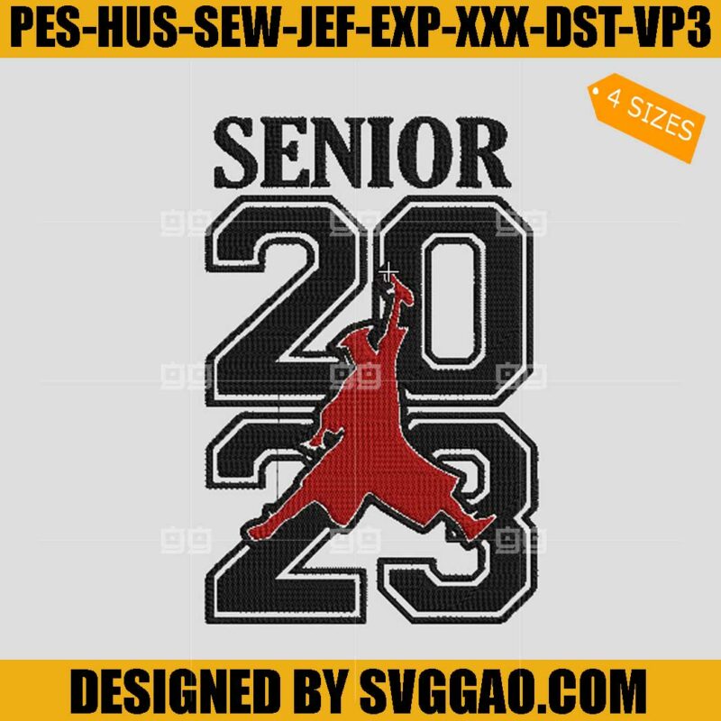 Jordan Senior Embroidery Design, Senior Back To Shool Embroidery Design