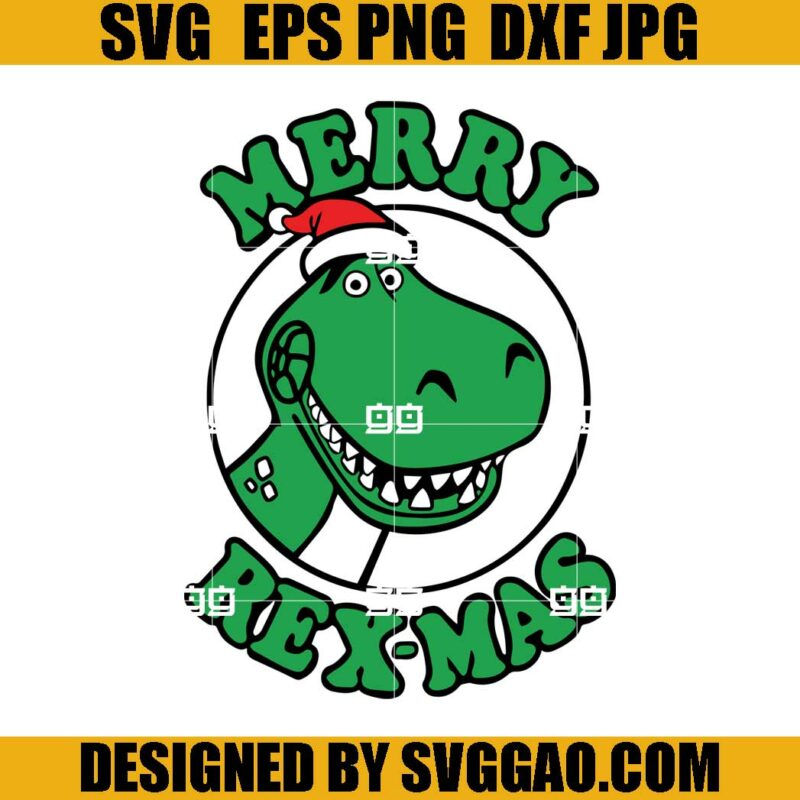 Merry Rex Mas SVG, T-rex Christmas SVG, Dinosaur Xmas SVG