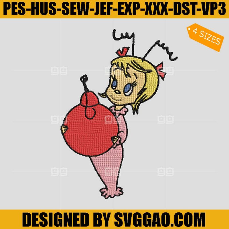 Cindy Lou Who The Grinch Embroidery Design, Merry Christmas Embroidery ...