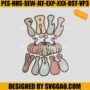 Fall Vibes Retro Embroidery Design, Pumpkin Fall Embroidery File