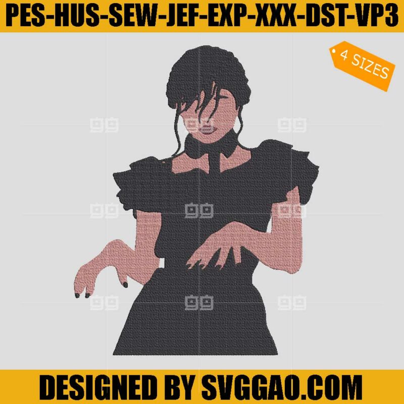 Wednesday Addams Santa Hat Embroidery Design, Christmas Wednesday ...