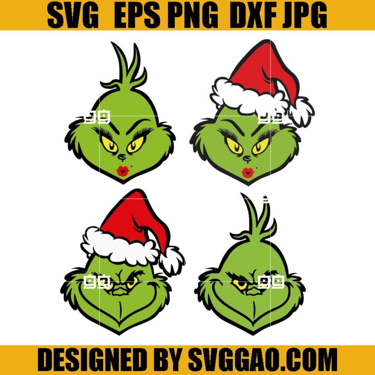 Grinch Face SVG Bundle, The Grinch SVG, Christmas Grinch SVG