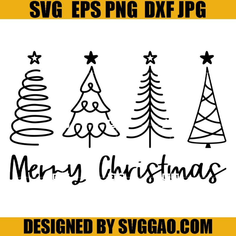 Merry Christmas Tree SVG, Xmas Tree SVG, Holiday Christmas SVG