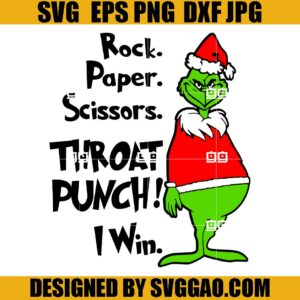 Grinch Rock Paper Scissors Throat Punch SVG, Merry Grinch SVG, Grinch ...