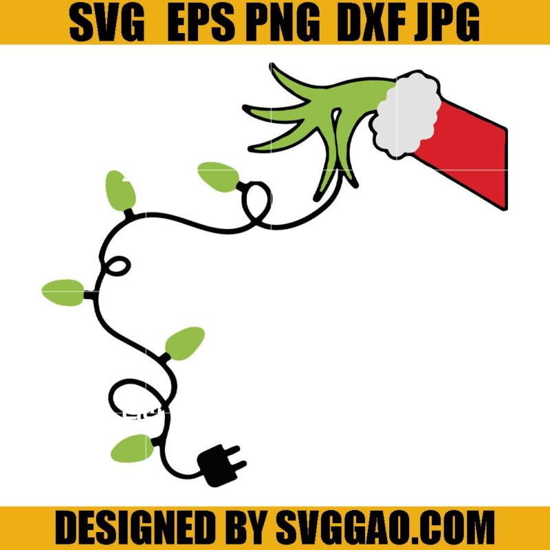 Grinch Lights SVG, Xmas Light SVG, Grinch Hand SVG – SVGGAO
