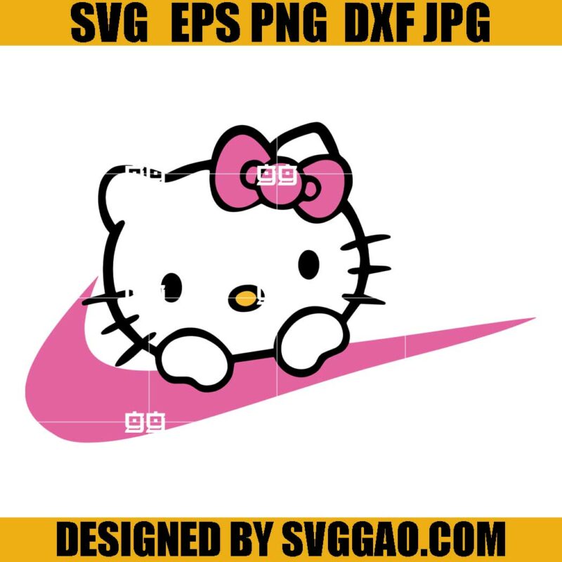 Kitty Swoosh SVG, Hello Kitty SVG, Nike Hello Kitty SVG