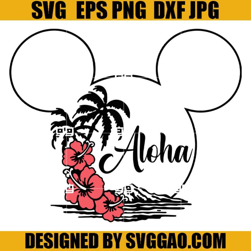 Aloha SVG, Beach SVG, Disney Hawaii Aloha SVG, Mickey Head Ahola SVG
