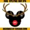Deer Horns Mickey SVG, Christmas Mickey SVG, Reindeer Mickey SVG