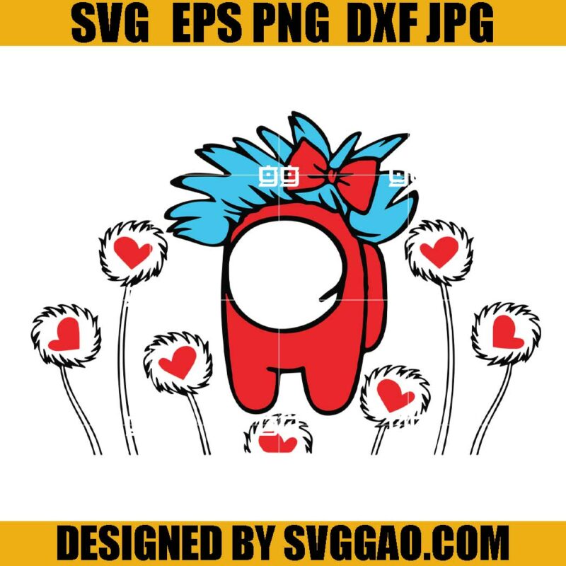Among Us Dr Seuss Heart SVG, Dr Seuss Heart SVG, Thing 1 Thing 2 SVG