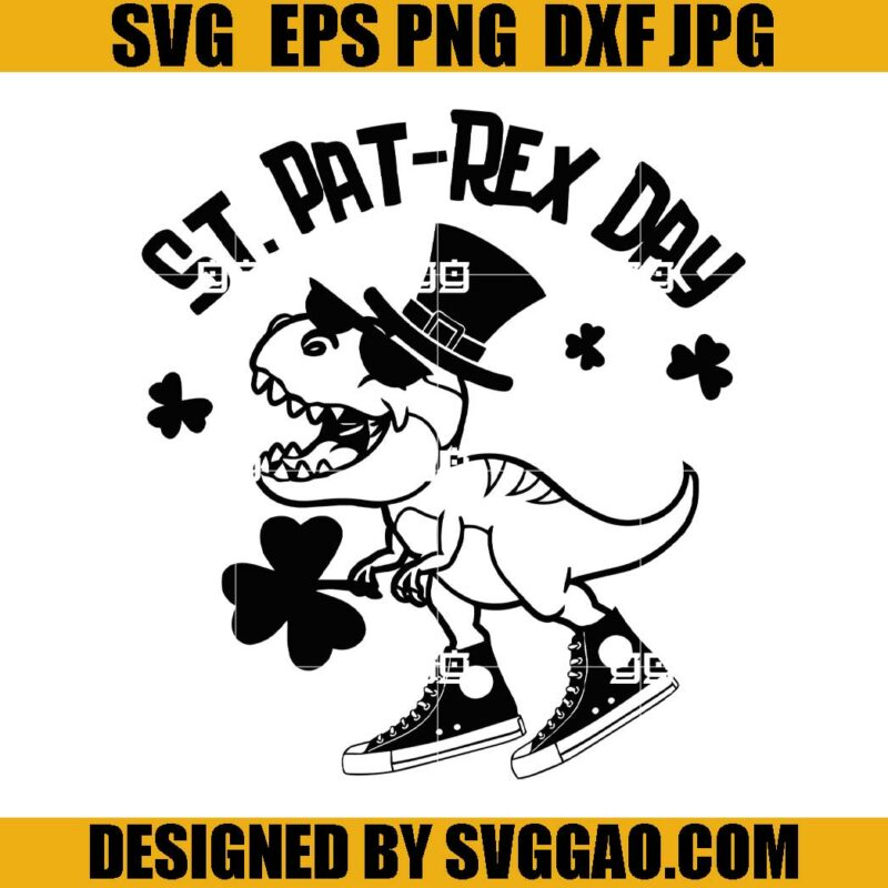 St Pat-rex Day SVG, Dinosaur St Patrick's Day SVG, Lucky Dude SVG