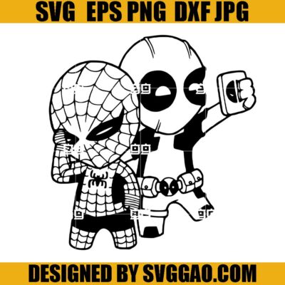 Deadpool Chibi SVG, Spiderman Chibi SVG – SVGGAO