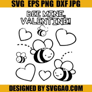 Bee Mine Valentine SVG, Bee Valentine Day SVG