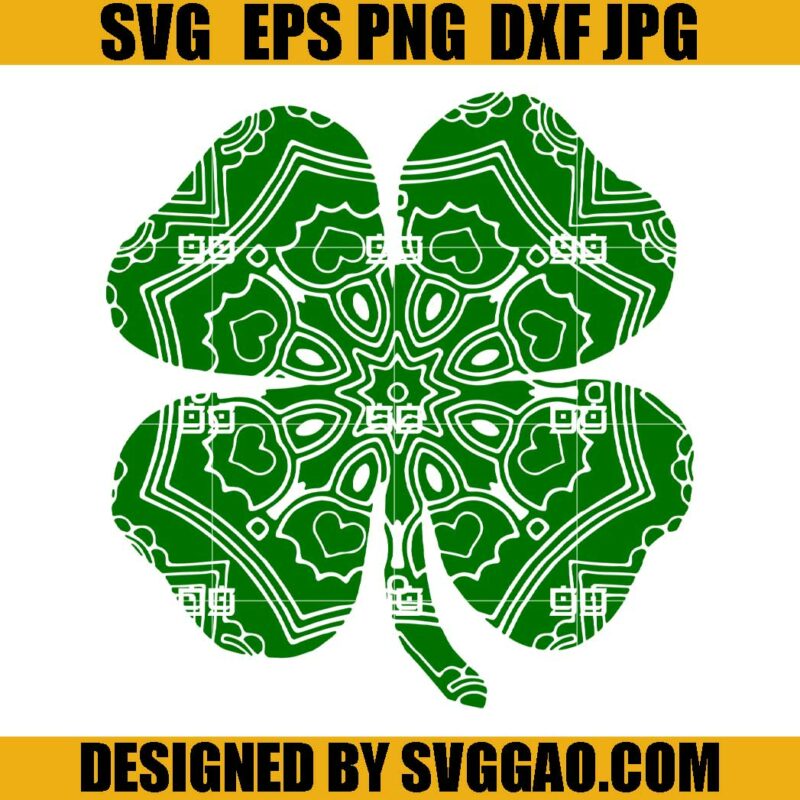 Lucky Mandala SVG, Shamrock Mandala SVG, St Patrick Day SVG