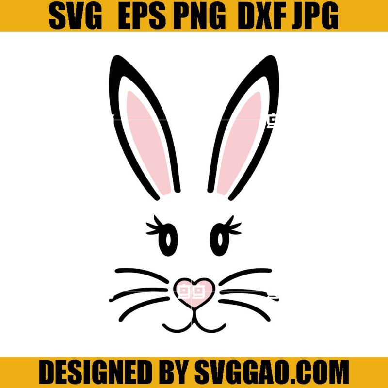 Easter Bunny Face SVG, Happy Easter SVG, Bunny SVG – SVGGAO
