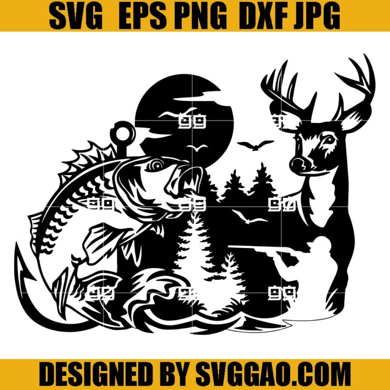 Deer Hunting Fishing SVG, Deer Hunting SVG, Fishing SVG