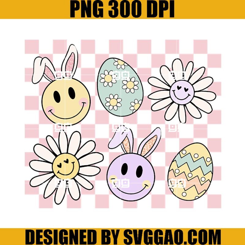 Happy Easter Bunnies PNG, Happy Easter Smile Bunny PNG, Egg Bunny PNG