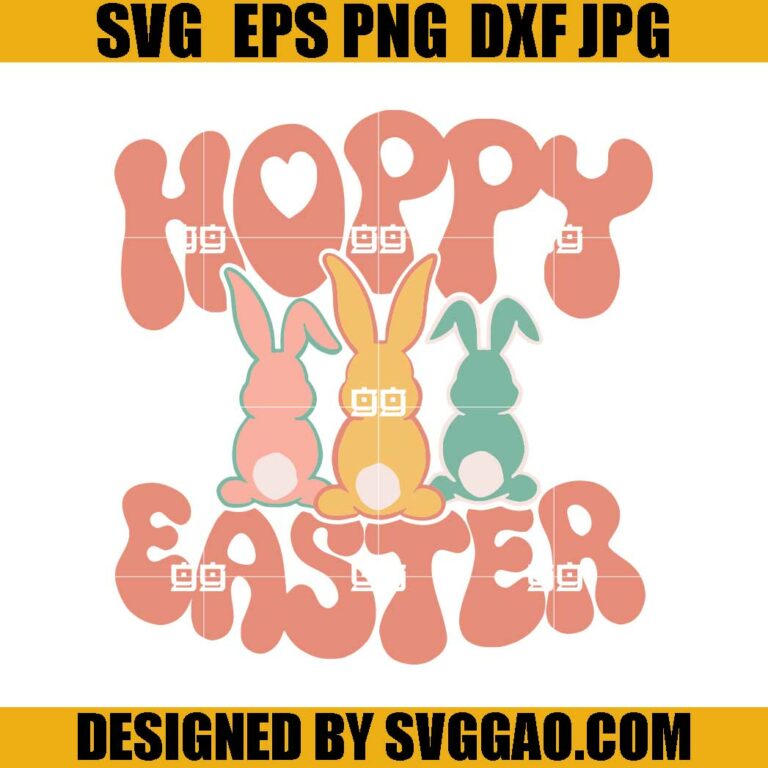 Hoppy Easter SVG, Retro Easter SVG, Easter Vibes SVG