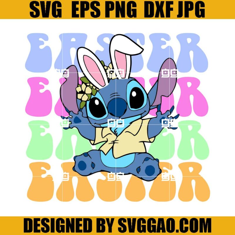 Stitch Easter SVG, Stitch Easter Day SVG, Retro Easter Stitch SVG