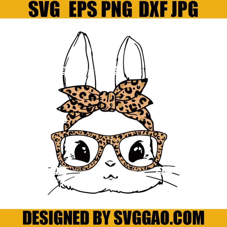 Bunny With Leopard SVG, Bunny Leopard Glasses SVG, Easter SVG – SVGGAO