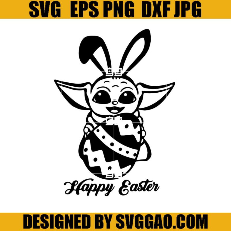 Baby Yoda Bunny SVG, Happy Easter SVG, Star Wars Baby Yoda Egg SVG – SVGGAO