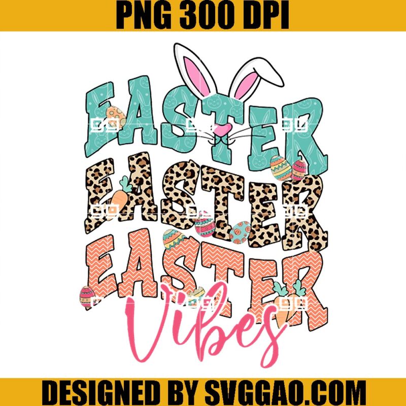 Happy Easter Vibes PNG, Easter Leopard PNG, Bunny Leopard PNG