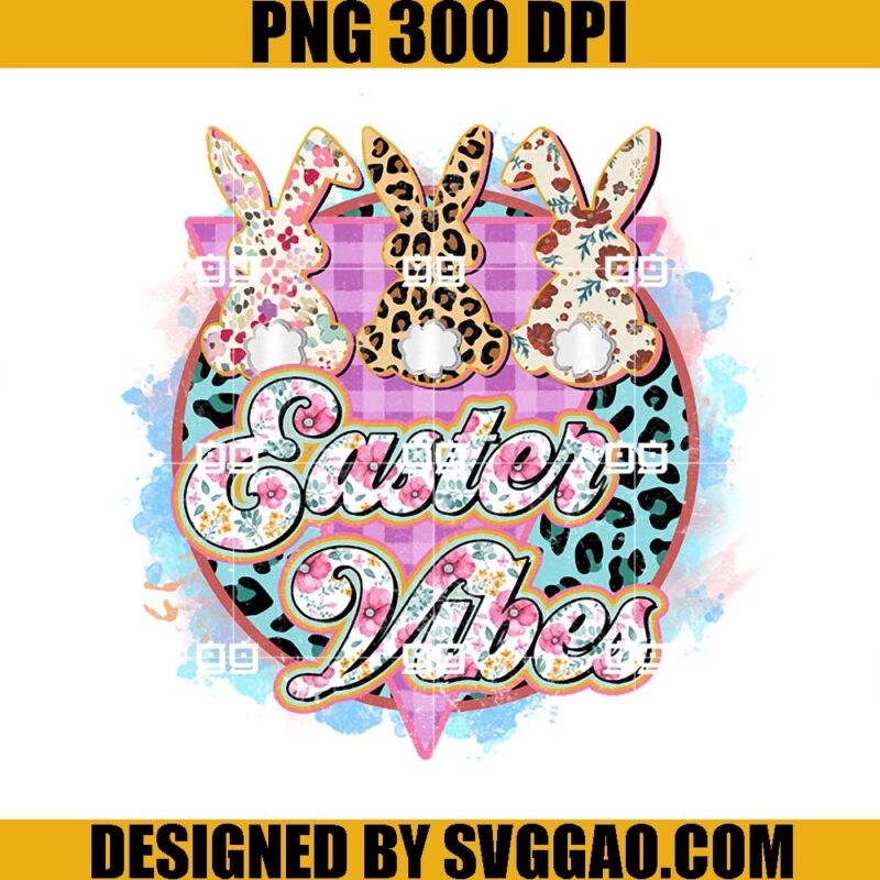 Easter Vibes PNG, Easter Day Leopard PNG, Bunny Leopard PNG