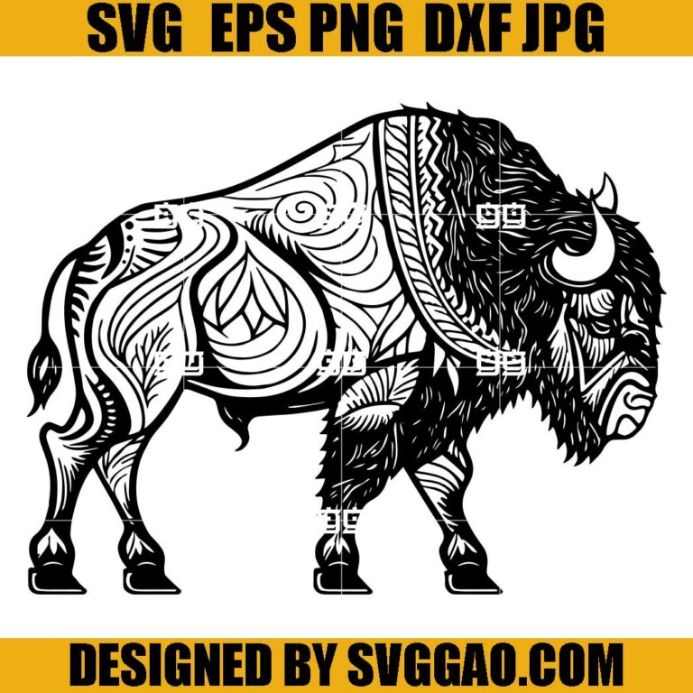 Buffalo Mandala SVG, Buffalo SVG, Animal SVG