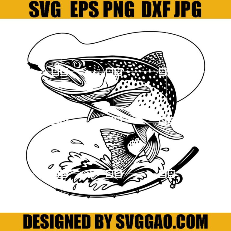 Trout Fishing SVG, Fishing SVG, Trout Fish SVG