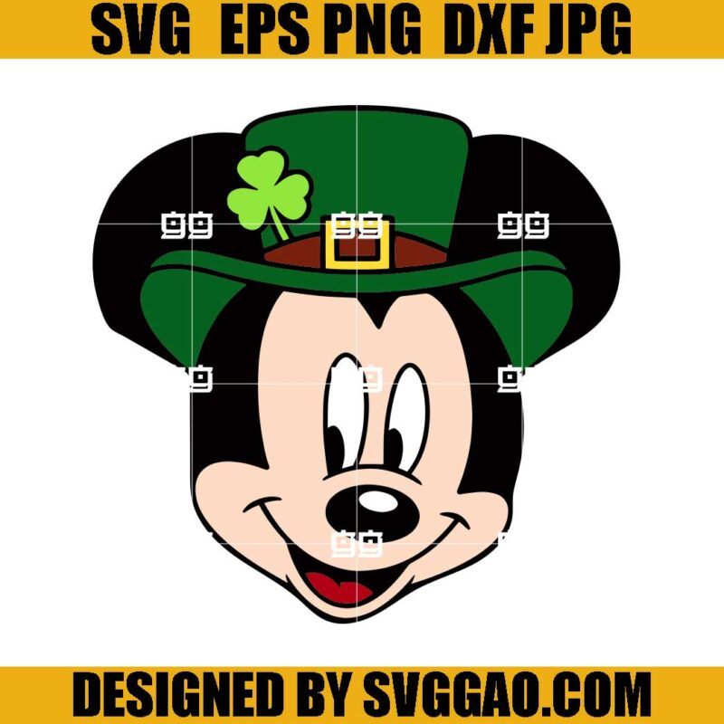 Head Mickey Lucky SVG, Patrick Day SVG, Mickey Shamrock SVG – SVGGAO