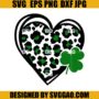 Shamrock Heart Leopard SVG, St. Patrick's Day SVG, Irish Leopard SVG
