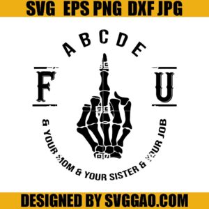 Fu Hand Skeleton SVG, Halloween SVG