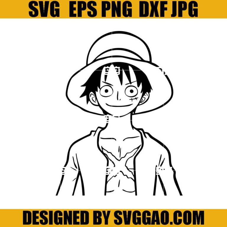 Outline Luffy SVG, Anime Manga SVG, One Piece Luffy SVG