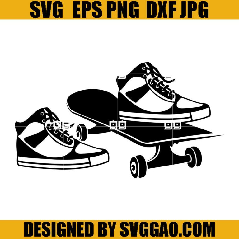 Sneaker And Skateboard SVG, Skateboarding SVG, Skateboard SVG – SVGGAO