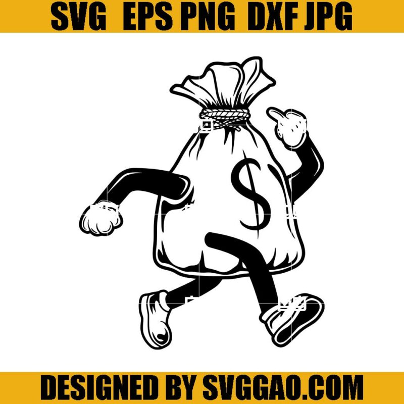 Money Running SVG, US Dollar SVG, Hipster Money SVG