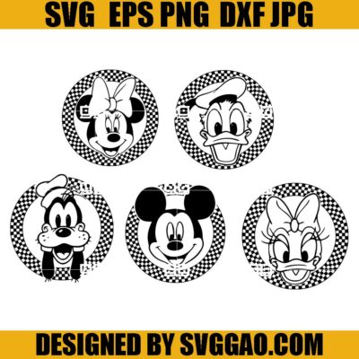 Checkered Family Disney SVG Bundle, Checkered Mickey SVG, Checkered ...