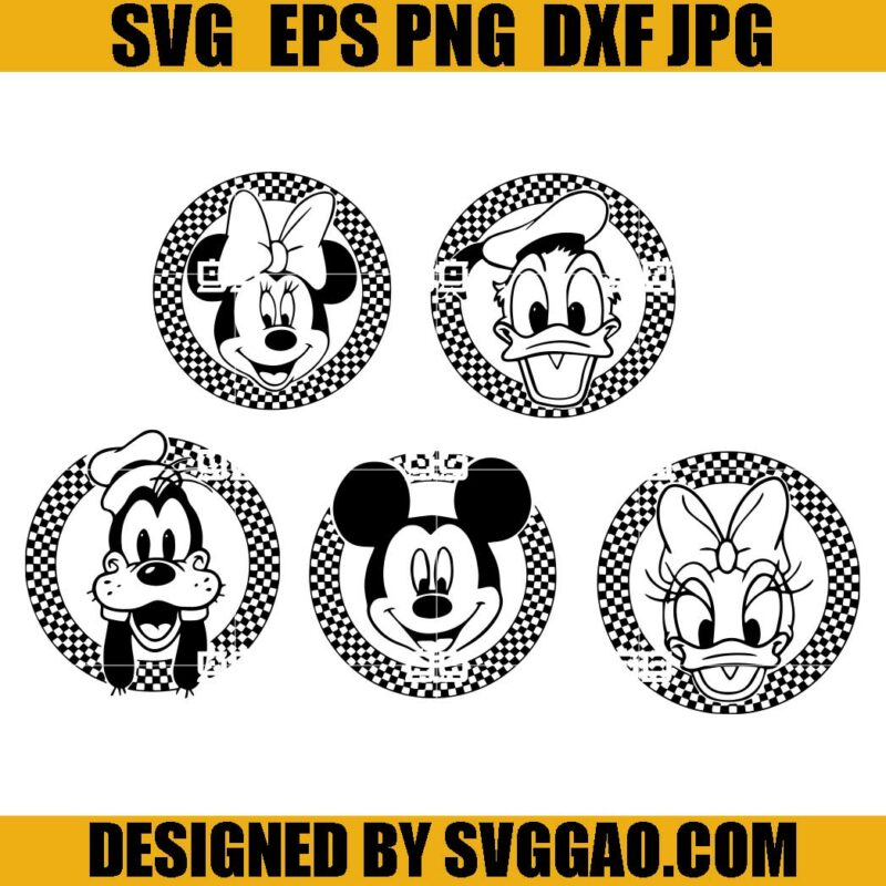 Checkered Family Disney SVG Bundle, Checkered Mickey SVG, Checkered ...