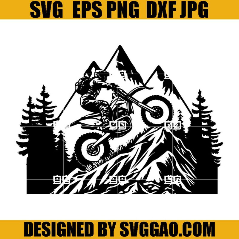 Motocross Rider SVG, Motocross SVG, Mountain SVG