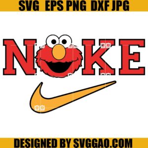 Elmob Face Nike SVG, Swoosh Elmo SVG, Nike Sesame Street SVG
