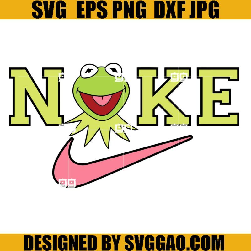 Swoosh Kermit The Frog SVG, Muppets Nike SVG, Kermit The Frog SVG
