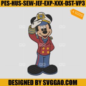 Mickey Captain Embroidery Design, Mickey Mouse Cruise Embroidery File ...