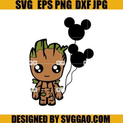 Baby Groot SVG, Guardian Of The Galaxy Vol 3 SVG, Groot Mickey Balloon SVG